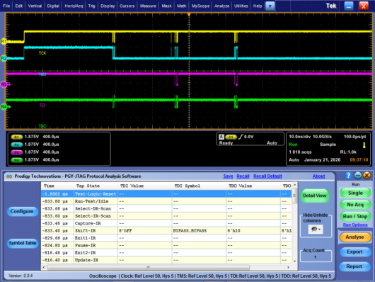 JTAG IEEE 1149.1 Protocol Decode Software Datasheet.